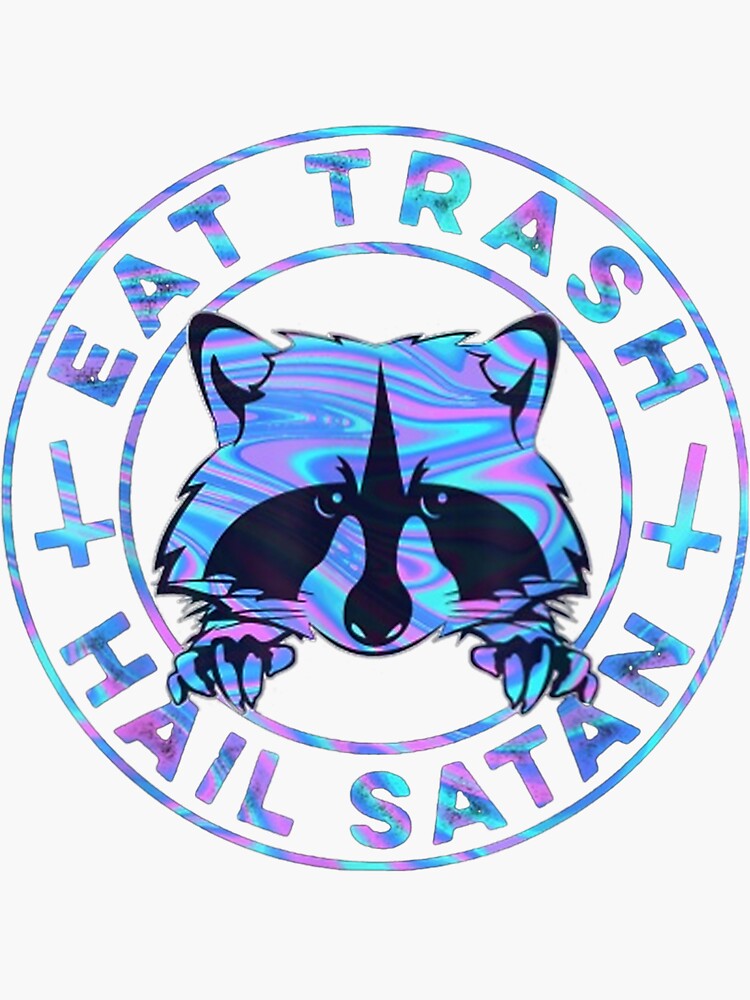 "Animal Eat Trash Hail Satan Trippy Hippie Cute Raccoon T shirt ...