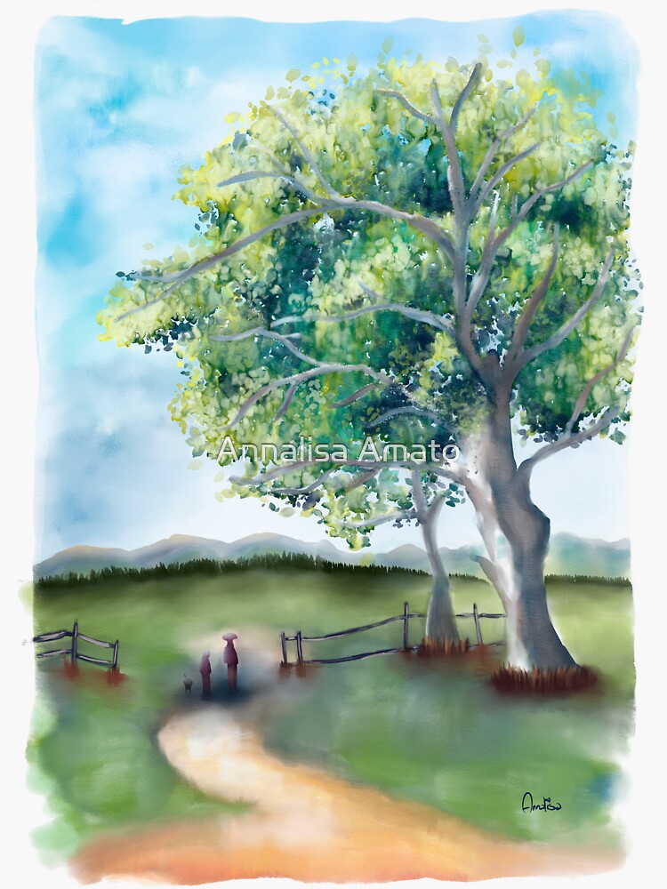 "Walk in the bush. Artwork by Annalisa Amato" Sticker by annalisaamato ...