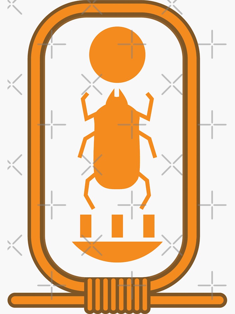 "Egyptian Cartouche, scarab beetle" Sticker for Sale by Art-Bazaar ...