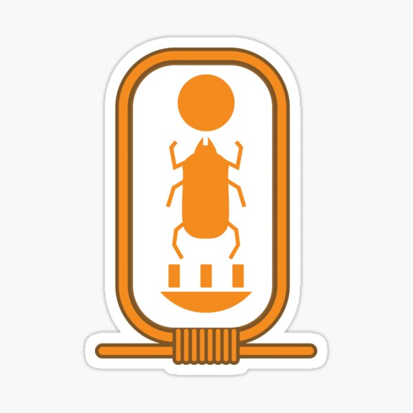 "Egyptian Cartouche, scarab beetle" Sticker for Sale by Art-Bazaar ...