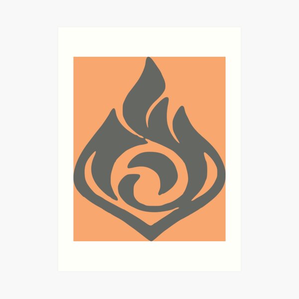 "Genshin Impact Pyro Logo" Art Print by Kuu-haku | Redbubble