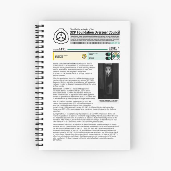 "SCP-1471 - MalO 1.0.0" Spiral Notebook for Sale by musthaveitsfun ...