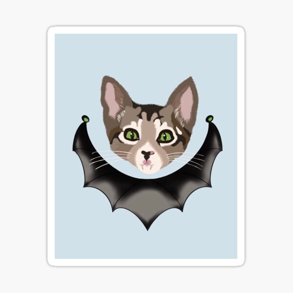 "Spooky Bat cat " Sticker by Ladyvml | Redbubble