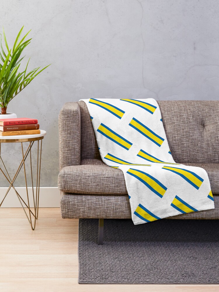 "Minimal Leeds United Colors Pattern" Throw Blanket by vishalnair ...
