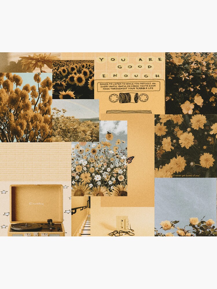 "Yellow collage" Sticker for Sale by masterpiece0 | Redbubble
