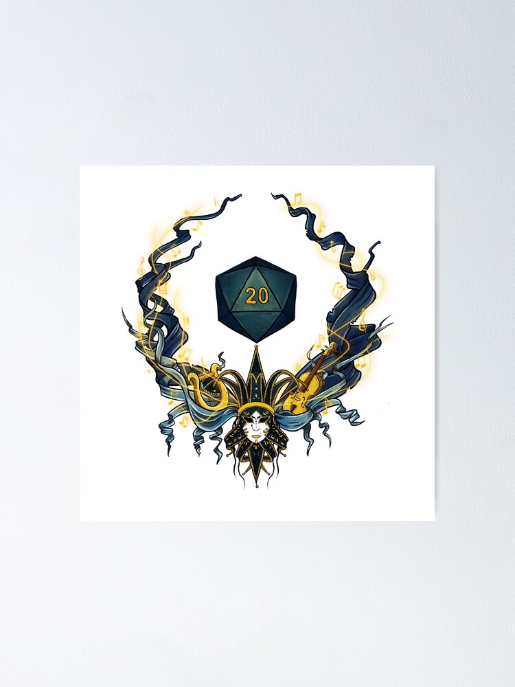 " DnD - bard class symbol in blue" Poster by Avalon18 | Redbubble