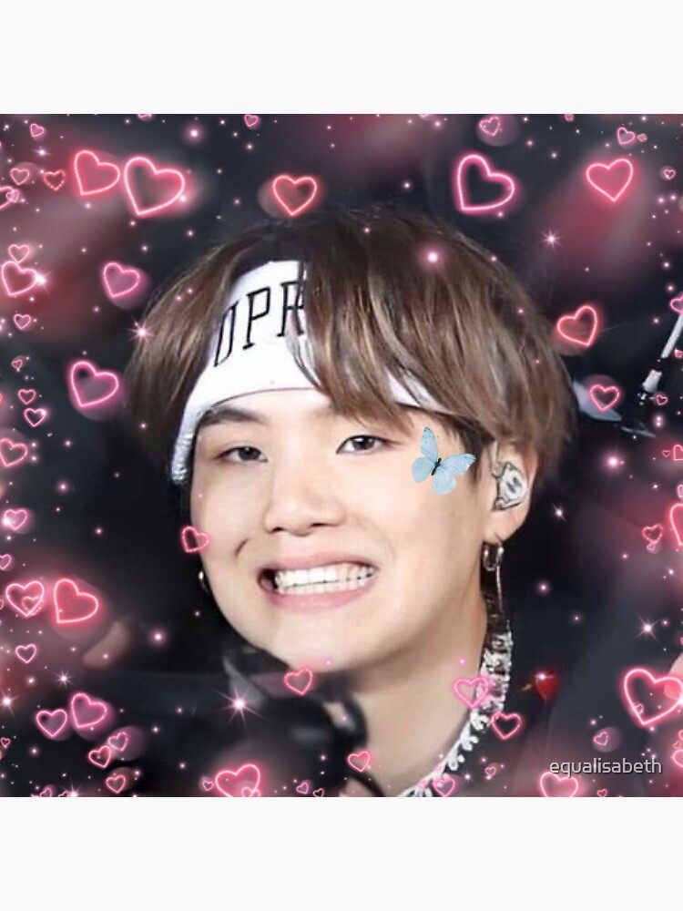 "BTS SUGA HEART STICKER" Sticker for Sale by equalisabeth | Redbubble