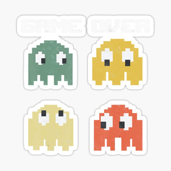 "Vintage Game Over 80s Nostalgia Retro" Sticker by AngelikaWeber ...