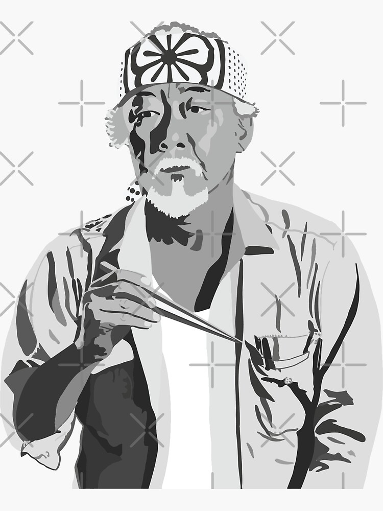 "Mr. Miyagi Karate Kid Master" Sticker for Sale by ZazasDesigns | Redbubble