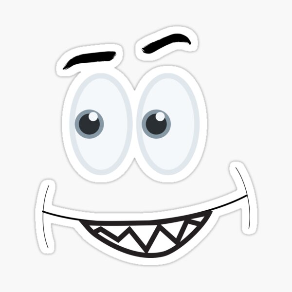 "Big Grinning Face" Sticker for Sale by Art-by-Sharel | Redbubble