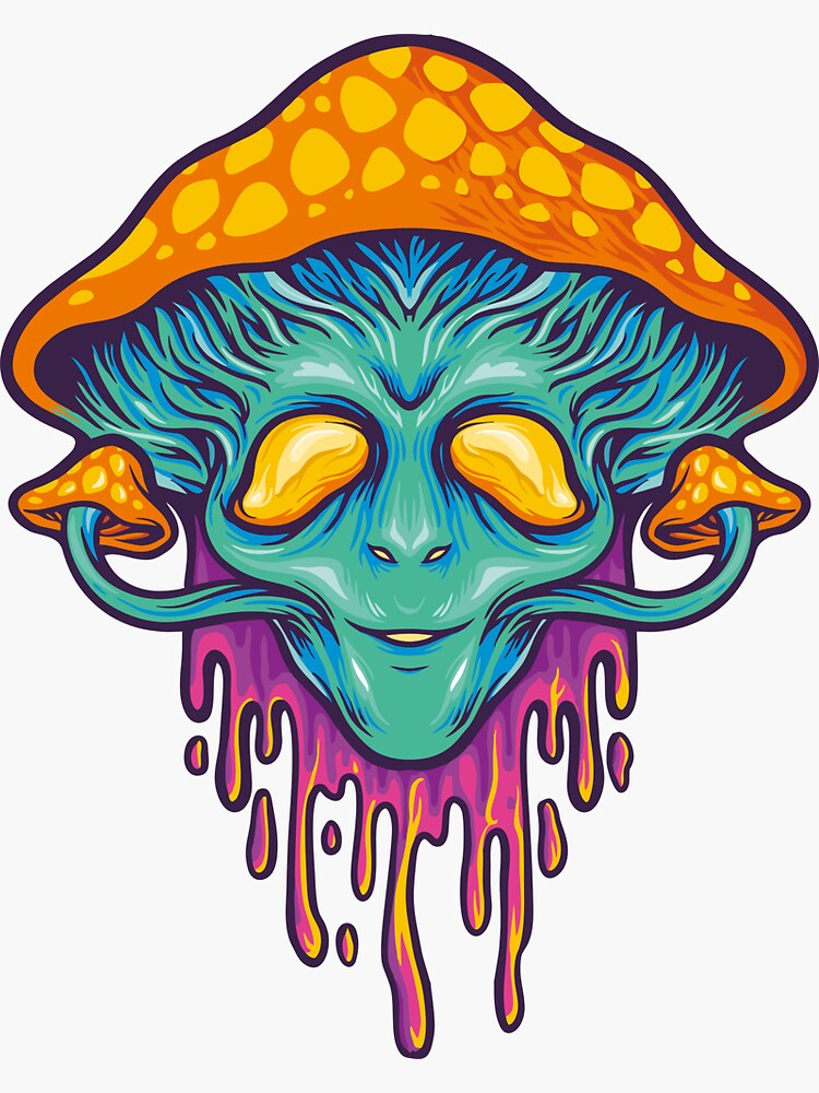 "Alien Mushroom Sticker" Sticker by PatternSquare | Redbubble