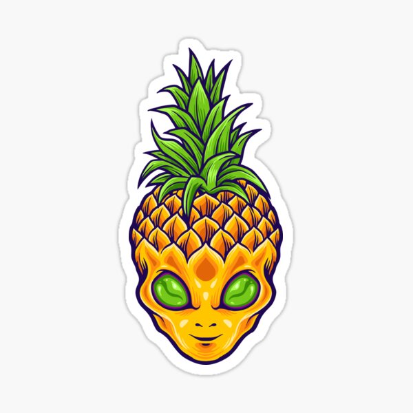 "Alien Pineapple Sticker" Sticker for Sale by PatternSquare | Redbubble