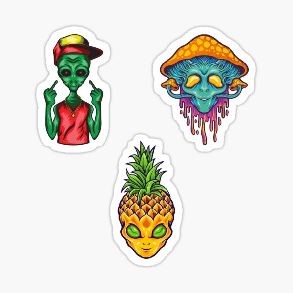 "Alien Sticker Set" Sticker by PatternSquare | Redbubble