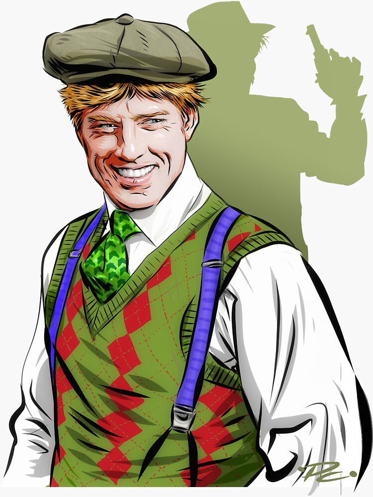 "Robert Redford - An illustration by Paul Cemmick" Sticker for Sale by ...