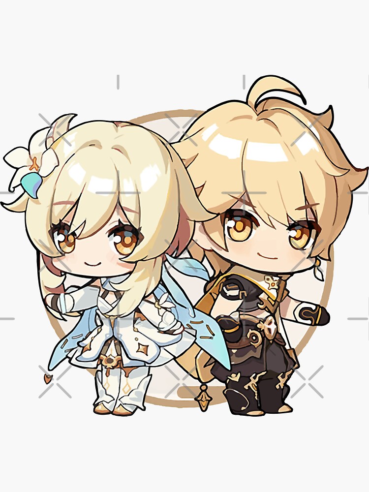 "Genshin Impact - Chibi Travelers" Sticker for Sale by Krimsy | Redbubble