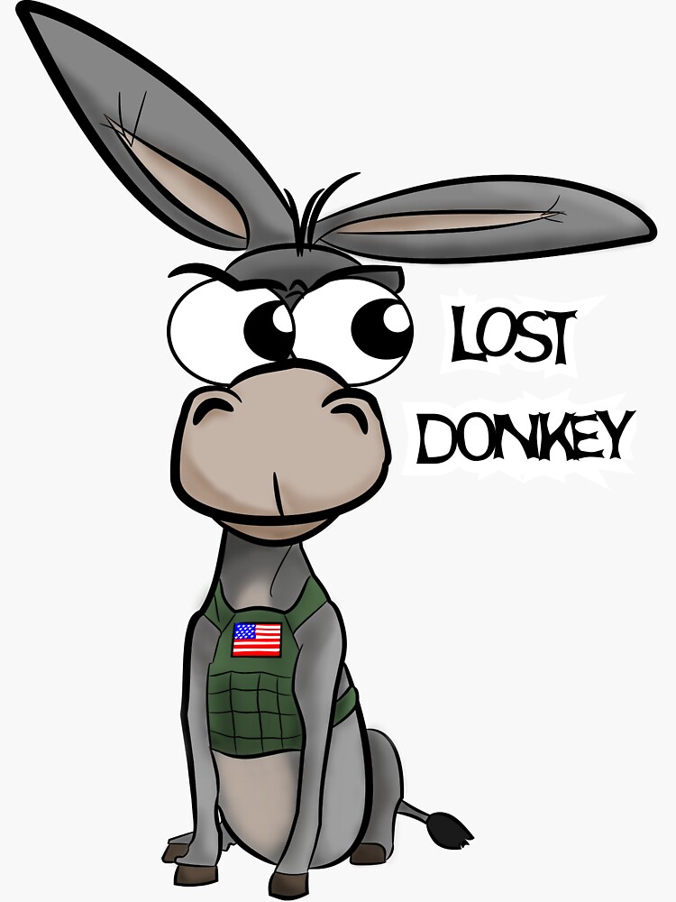 "Lost donkey" Sticker for Sale by SunnyMcBlock | Redbubble