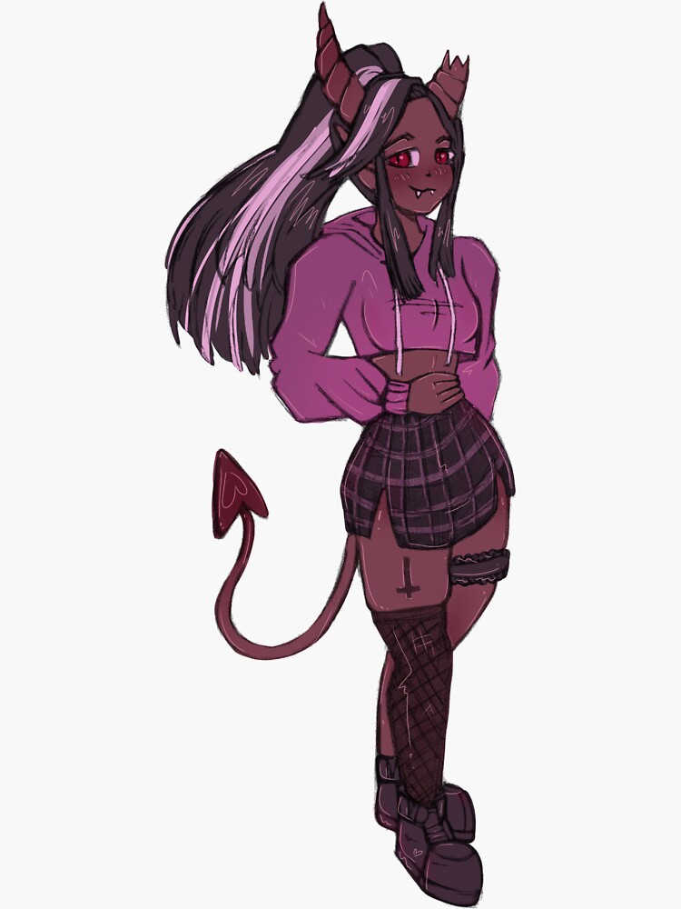 "Emo Demon Girl" Sticker for Sale by AmyRose11 | Redbubble