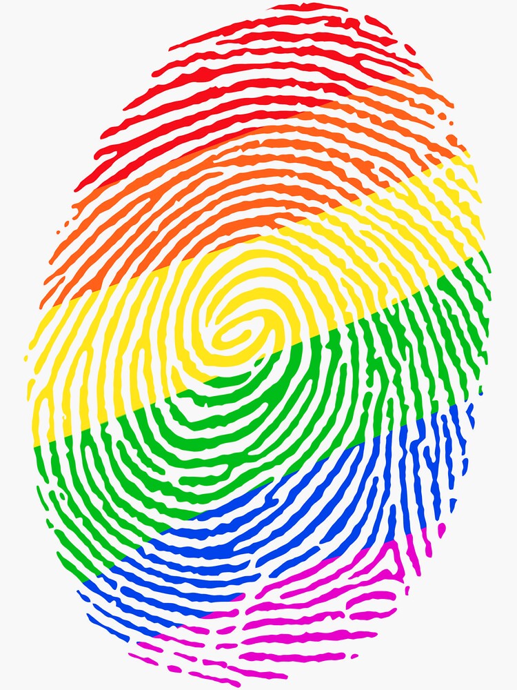 Lgbt Fingerprints Dna Color Flag Equality Pride Sticker For Sale By