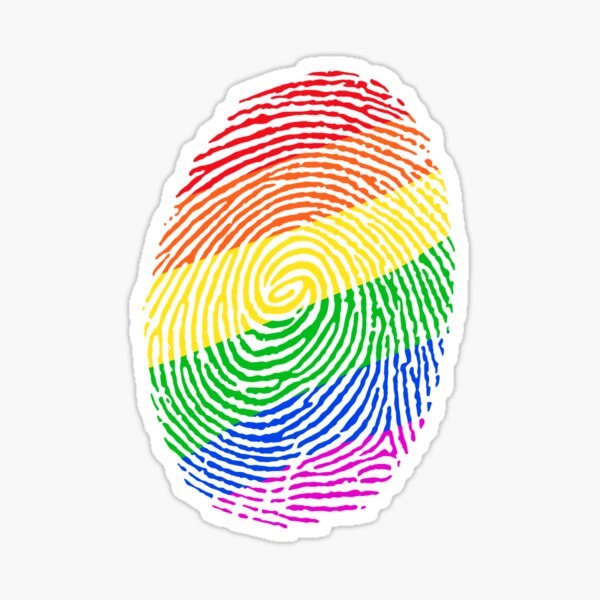 Lgbt Fingerprints Dna Color Flag Equality Pride Sticker For Sale By