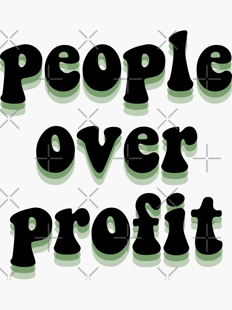 "people over profit (kot font, green echo effect)" Sticker by quinnhopp ...