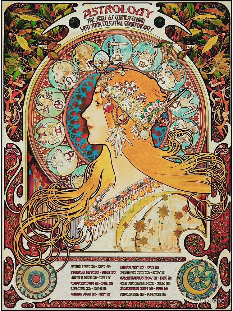 "Vintage Gypsy Astrology Poster | Alphonse Mucha " Poster for Sale by ...