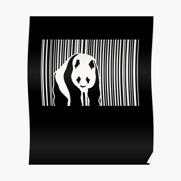 "Cute and funny Panda wildlife barcode" Poster by billyperks | Redbubble