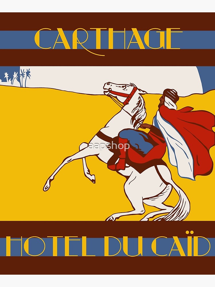 "Vintage style 1920s Carthage travel advertising " Art Print by aapshop ...