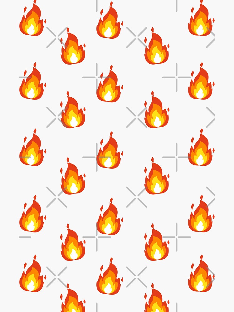 "Lit Fire Emoji Pattern " Sticker by LitikaFerns | Redbubble