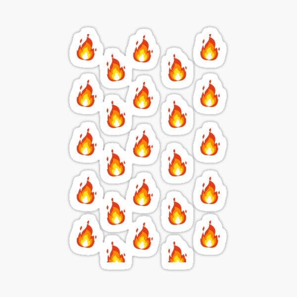 "Lit Fire Emoji Pattern " Sticker by LitikaFerns | Redbubble