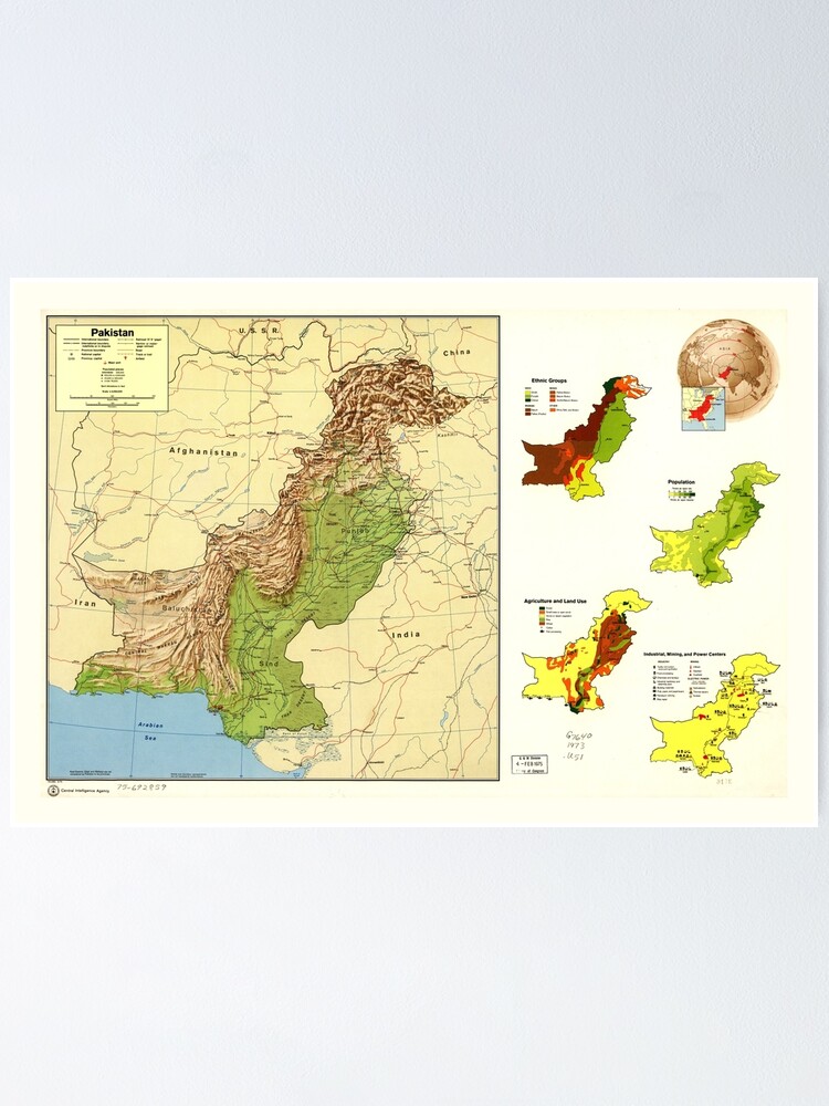 "Map of Pakistan (1973)" Poster for Sale by allhistory | Redbubble