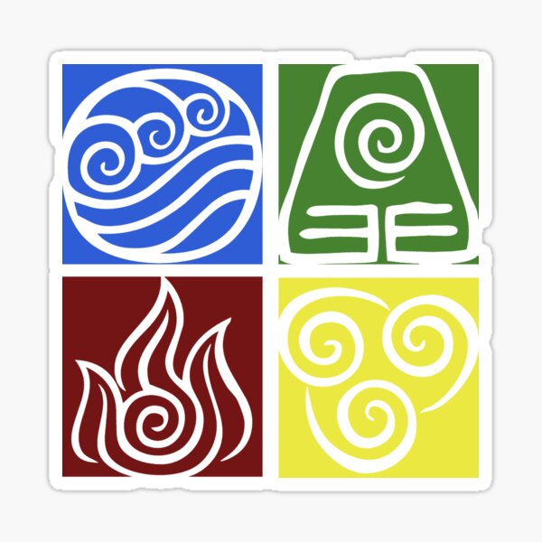 "Four Elements - Simple" Sticker by Eudaemons | Redbubble