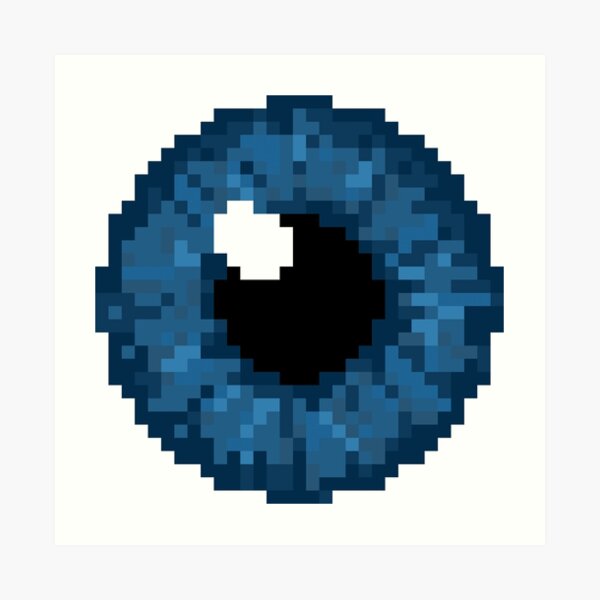"Blue Iris Pixel Art" Art Print for Sale by gezzoto | Redbubble