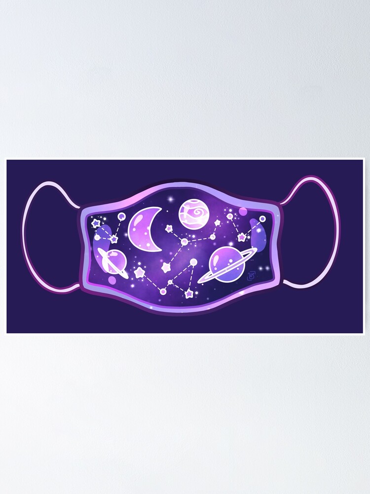 "Galaxy Face Mask Print" Poster for Sale by heysoleilart | Redbubble