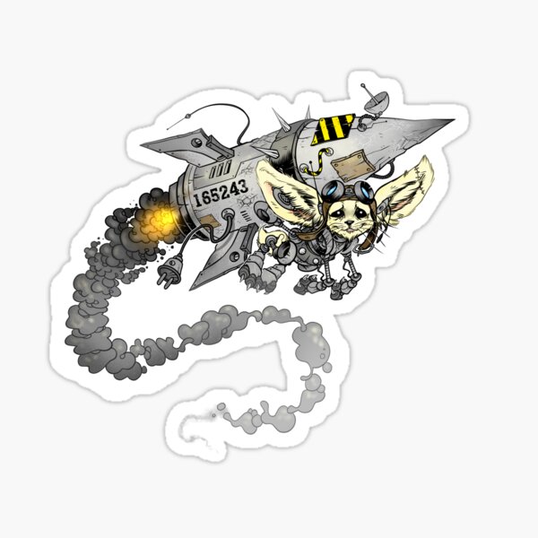 "Rocket fox cyborg" Sticker by GS-artworks | Redbubble