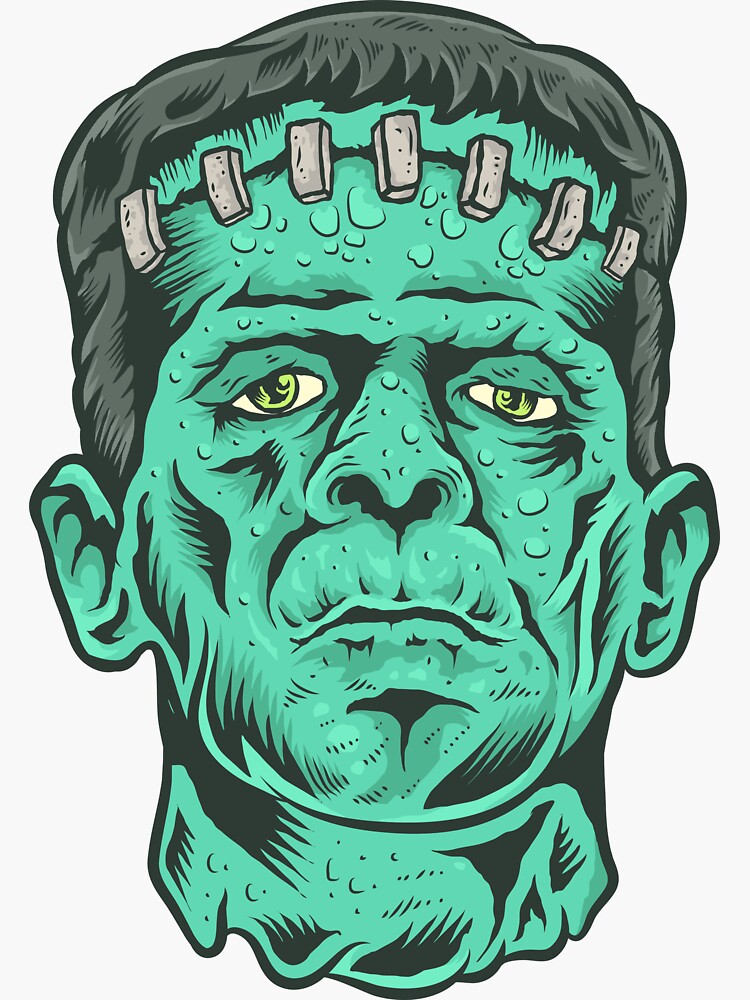 "Frankenstein sticker" Sticker for Sale by PatternSquare | Redbubble