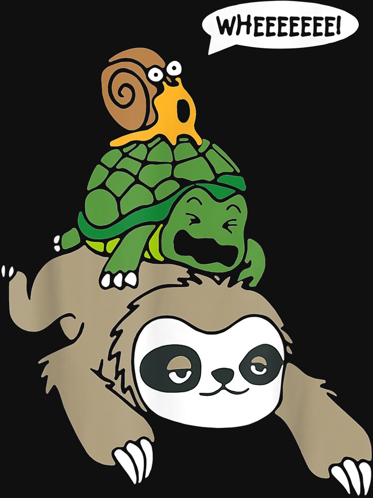 "Sloth Turtle Snail Piggyback Animal Running Wild Tee" T-shirt for Sale ...