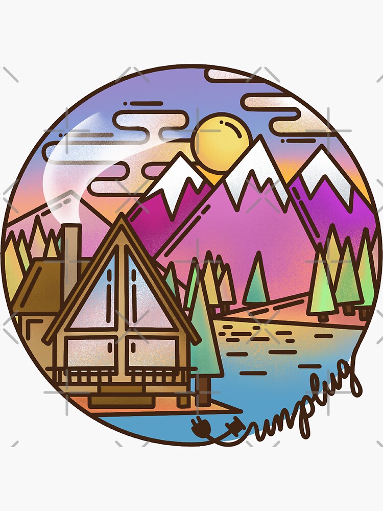 "Unplug into Nature" Sticker by CaliCrafts | Redbubble