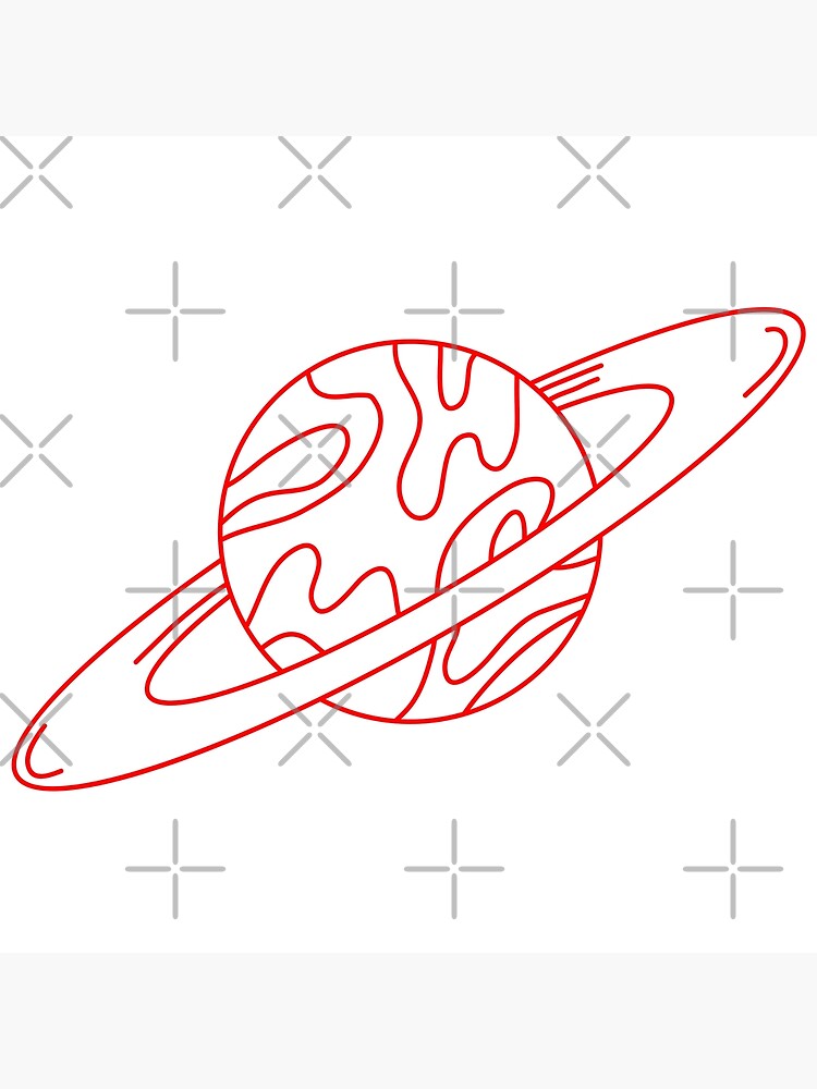 "red saturn outline" Poster by charlyjovic | Redbubble