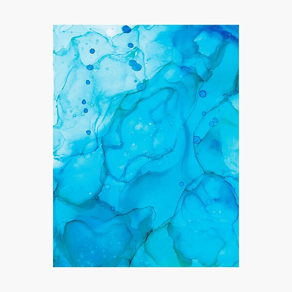 "Underwater Blue: Original Alcohol Ink Abstract Painting by Herzart ...