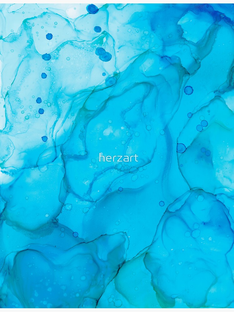 "Underwater Blue: Original Alcohol Ink Abstract Painting by Herzart ...
