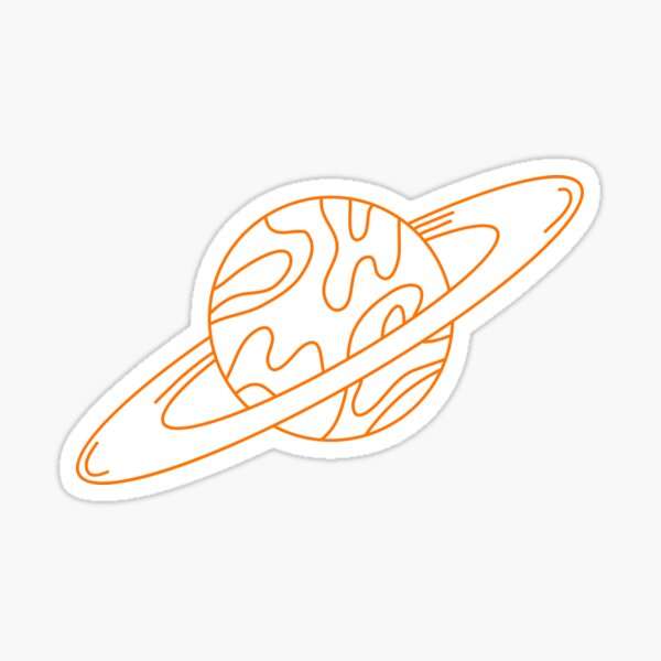 "orange saturn outline" Sticker for Sale by charlyjovic | Redbubble