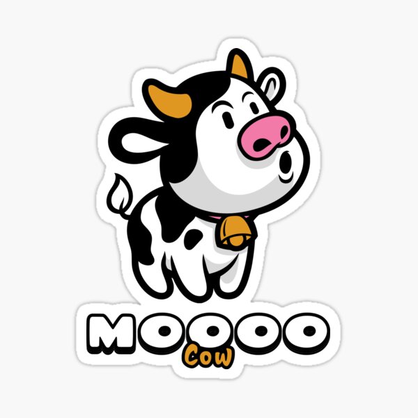 "Moo Cow Cute Baby Farm Animal " Sticker for Sale by davestees506 ...