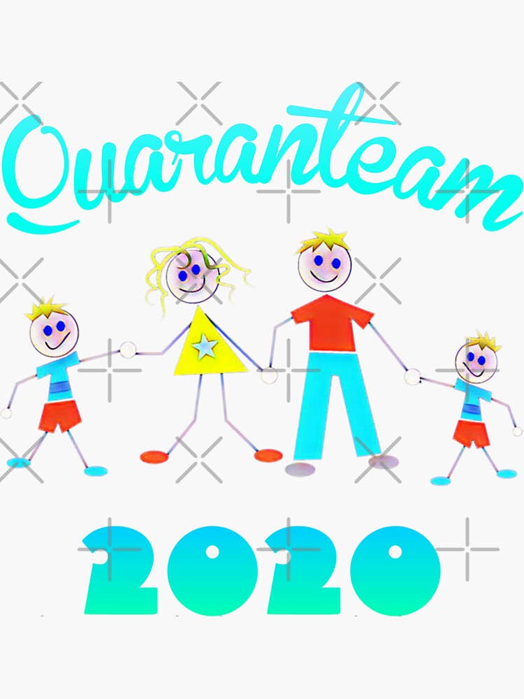 "quaranteam. 2020. comic family" Sticker by doctors-apparel | Redbubble