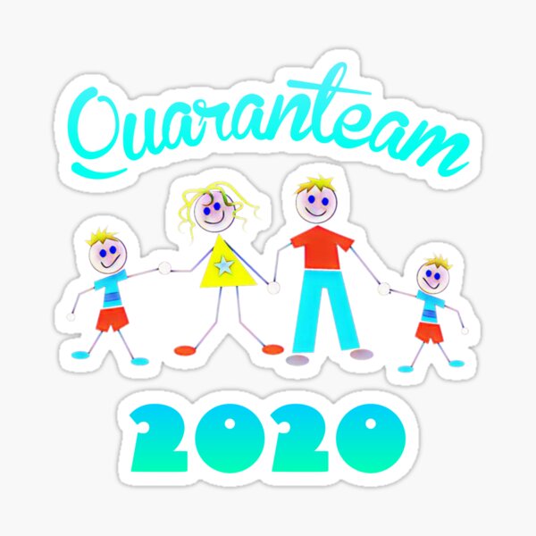 "quaranteam. 2020. comic family" Sticker by doctors-apparel | Redbubble