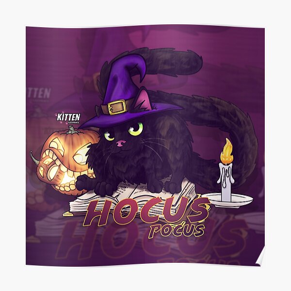 Póster «Gato Negro de pelo largo, haciendo brujería: Hocus Pocus: Noche ...