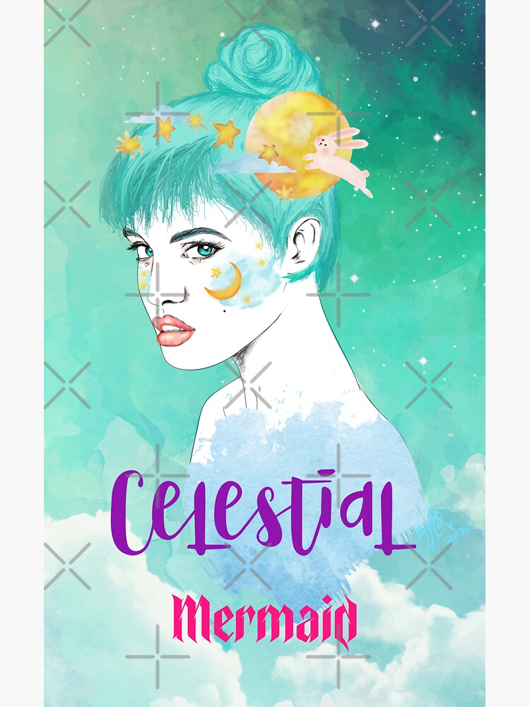 "Celestial Mermaid Designs " Sticker for Sale by winggoddessx | Redbubble