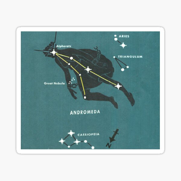 "Andromeda Constellation - Vintage Retro Star Map " Sticker for Sale by ...