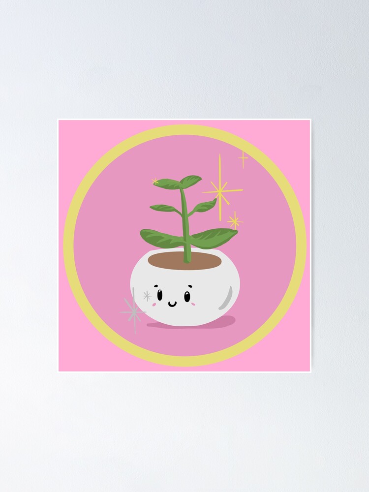 "Happy Potted Plant Sticker" Poster by turtlebundraws | Redbubble