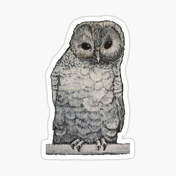 "owlette, snow owl." Sticker for Sale by AlchemistArtist | Redbubble