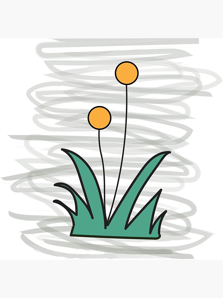 "Billy Button Cartoon" Sticker by Thatweirdbotany | Redbubble